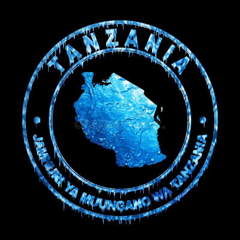 Map of Tanzania Water Concept Stock Illustration - Illustration of ...