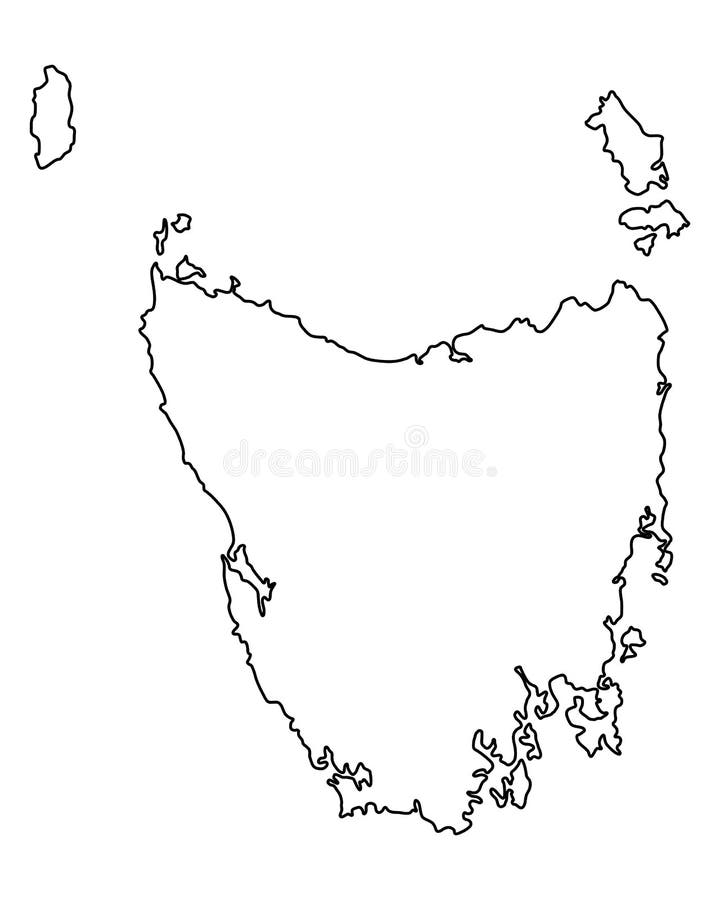 Map of Tasmania stock vector. Illustration of line, cartography - 92461421