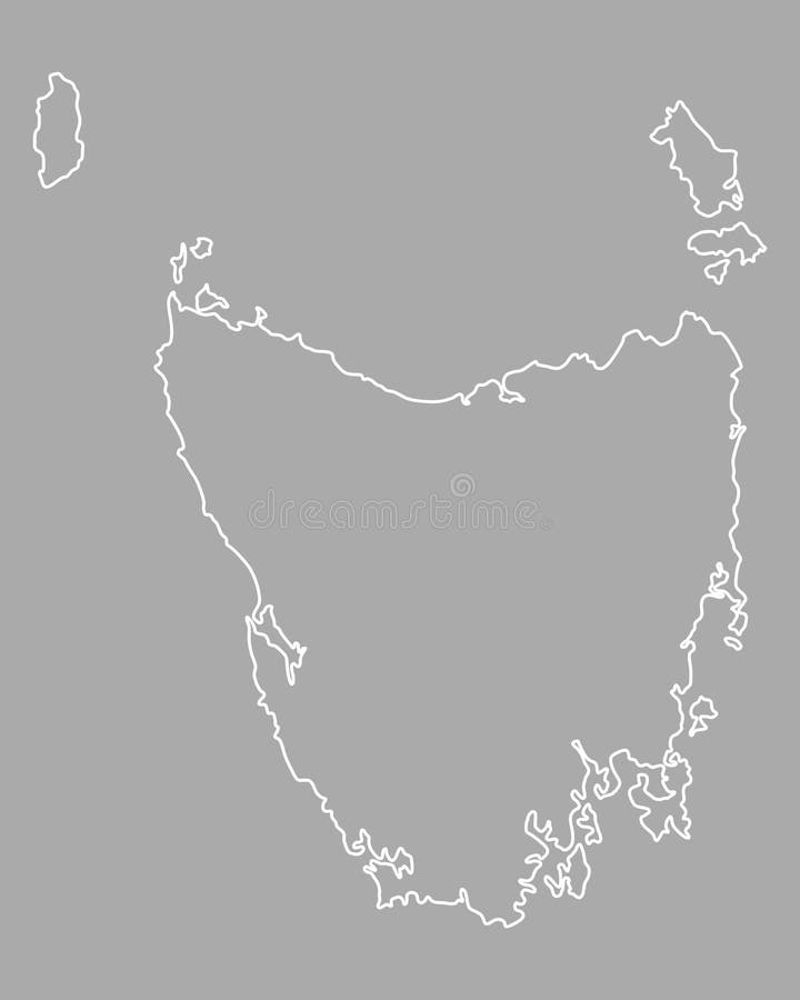 Map of Tasmania stock vector. Illustration of vector - 94070266