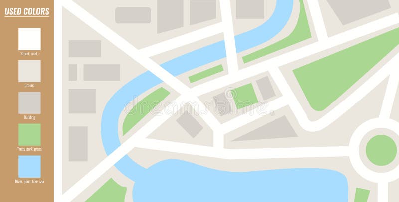 Map Template. Flat Color Style Vector Illustration. Stock Vector ...