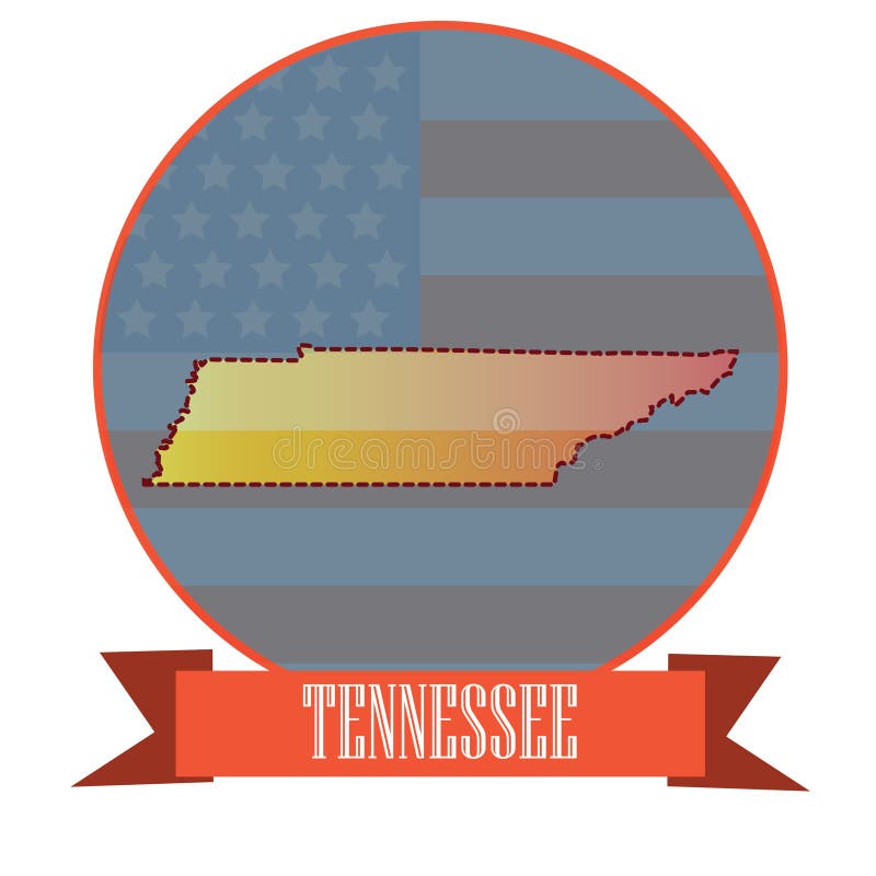 Map of Tennessee State. Vector Illustration Decorative Design Stock ...