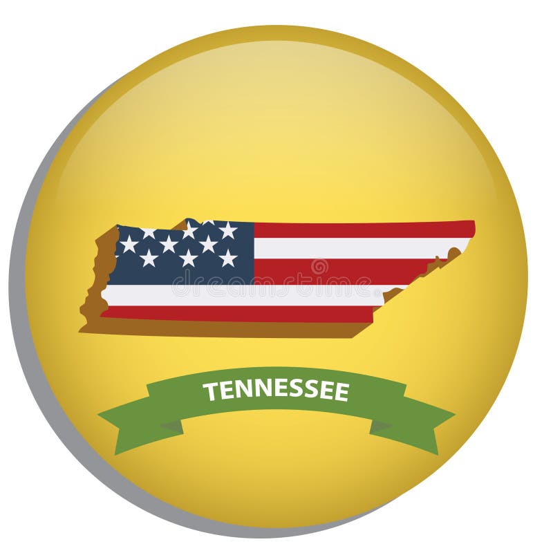 Tennessee State On Map Of Usa. Vector Illustration Decorative Design ...