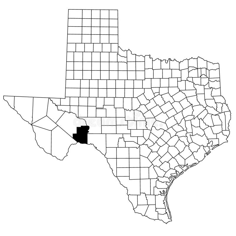 Map of Terrell County in Texas State on White Background. Single County ...