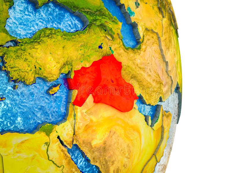 Map of Territory of Islamic State on 3D Earth Stock Illustration ...