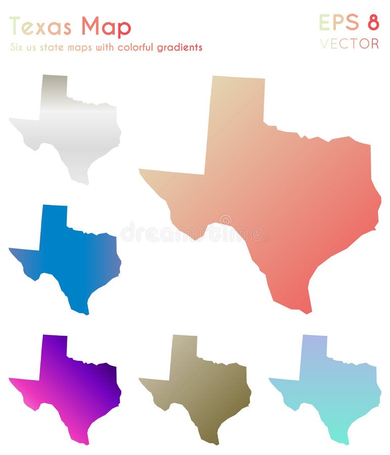 Map of Texas with Beautiful Gradients. Stock Vector - Illustration of ...
