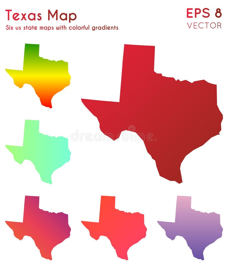 Map of Texas with Beautiful Gradients. Stock Vector - Illustration of ...