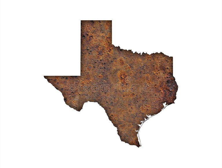 Map of Texas on Rusty Metal Stock Photo - Image of structure, rusty ...