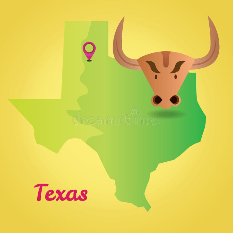 Map of Texas State. Vector Illustration Decorative Design Stock Vector ...