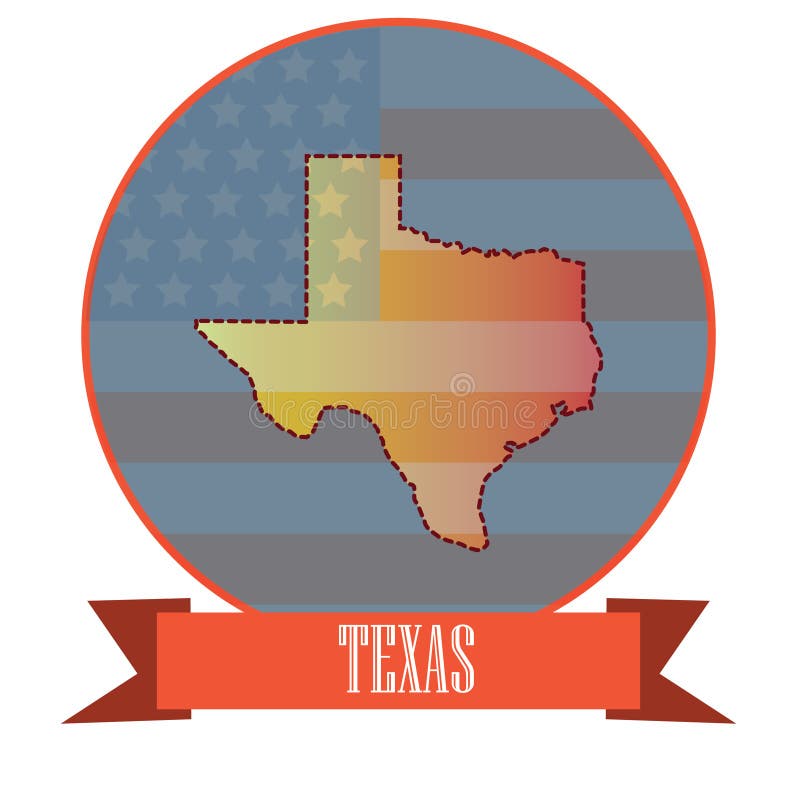Map of Texas State. Vector Illustration Decorative Design Stock Vector ...