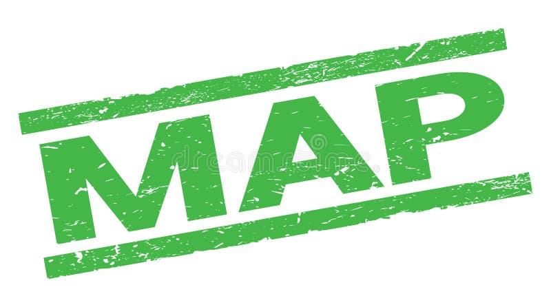 MAP Text on Green Rectangle Stamp Sign Stock Illustration ...