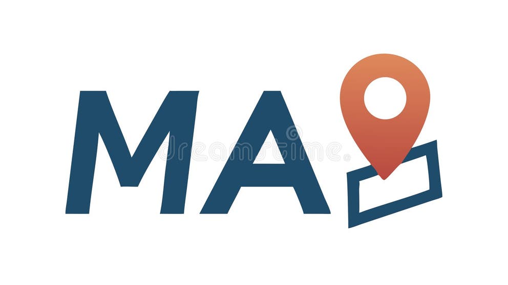 MAP Text with Location Pin Icon in Flat Design, Navigation Graphic ...