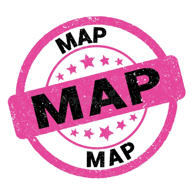 MAP Text Written on Pink-black Stamp Sign Stock Illustration ...