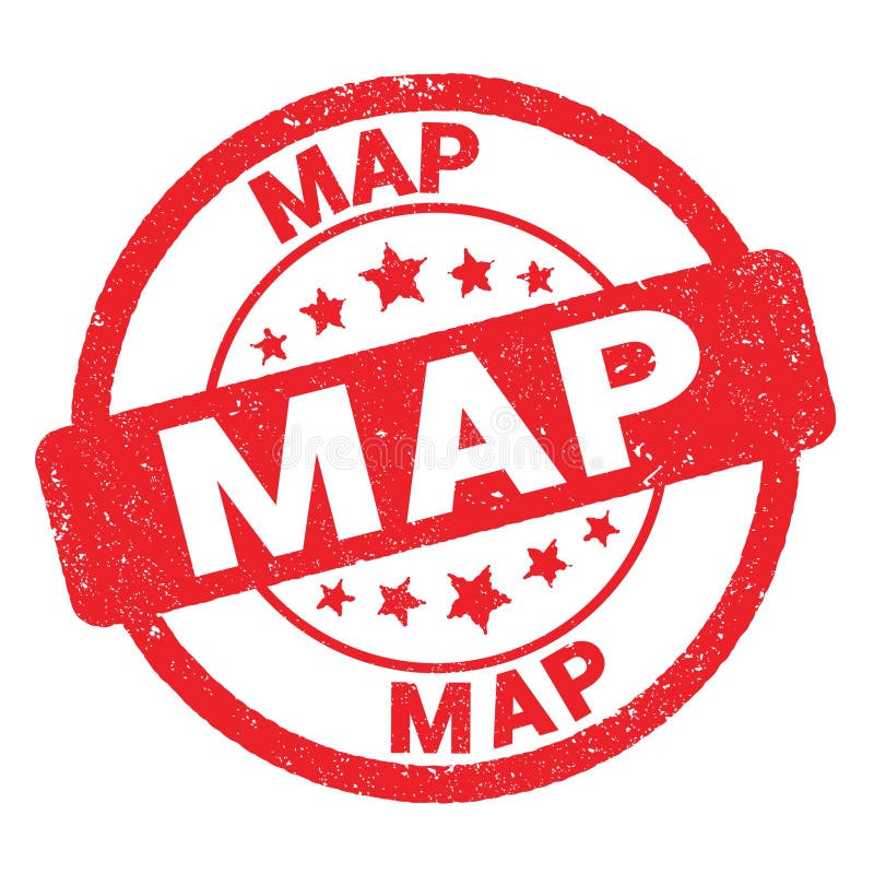 MAP Text Written on Red Stamp Sign Stock Illustration - Illustration of ...