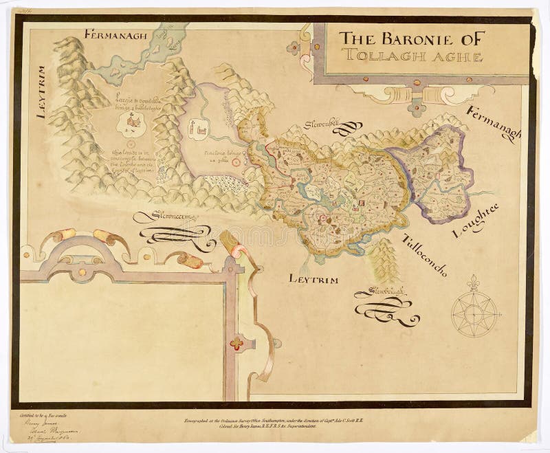 The Baronie Of Tollagh Aghe Stock Photo - Image of sketch, font: 222465920