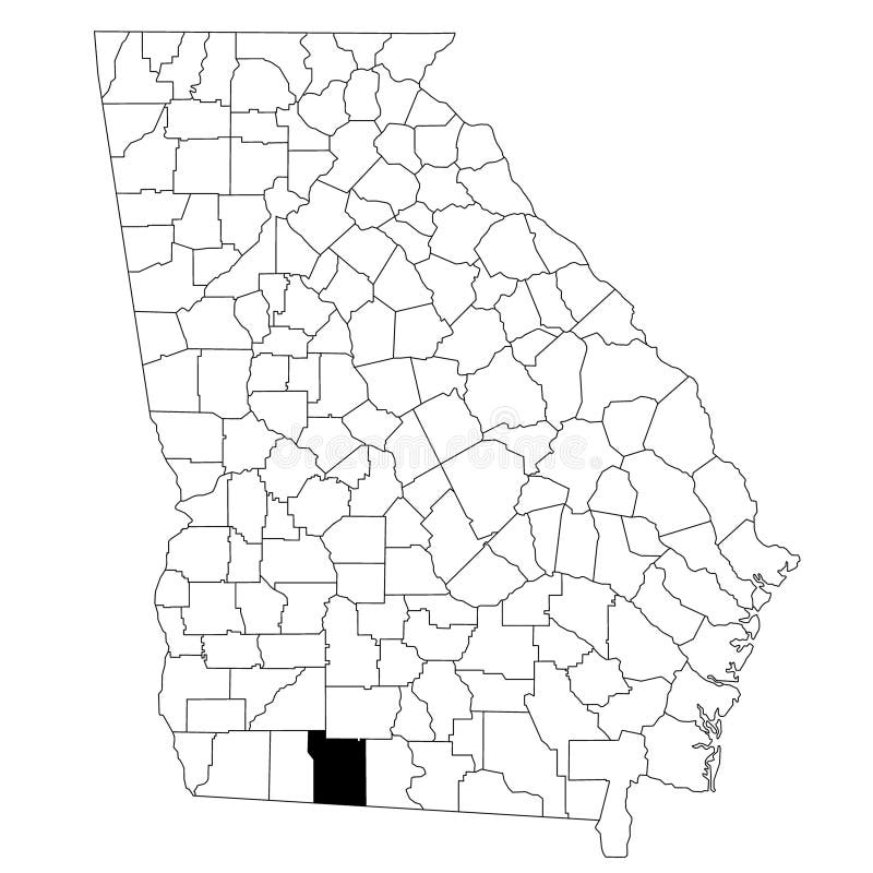 Map of Thomas County in Georgia State on White Background. Single ...