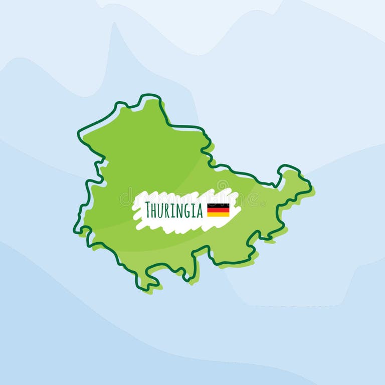 Map of Thuringia, Germany. Vector Illustration Decorative Design Stock ...
