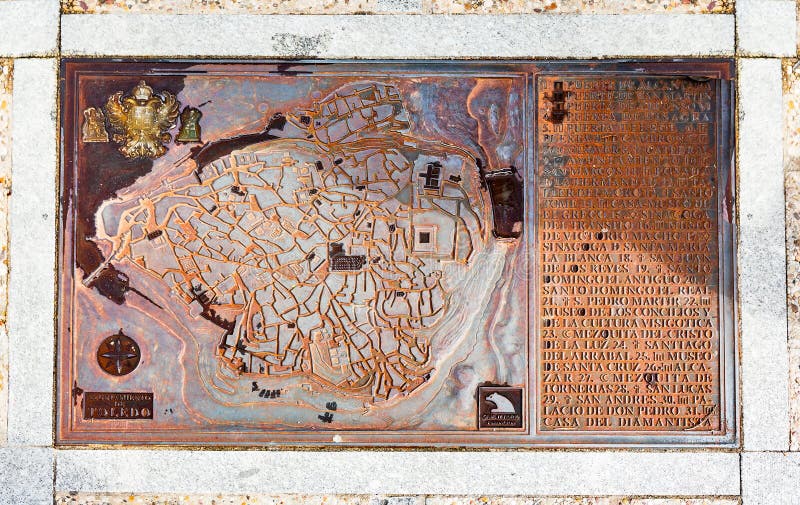 Map of Toledo editorial photo. Image of hill, panorama - 139349641