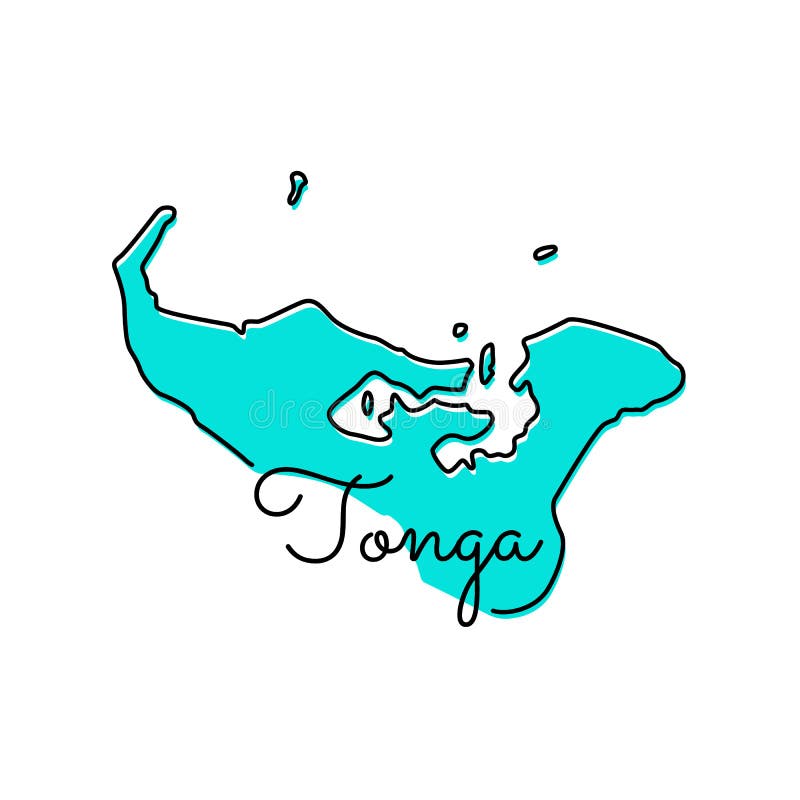 Outline Map of Tonga Vector Design Template. Editable Stroke Stock ...