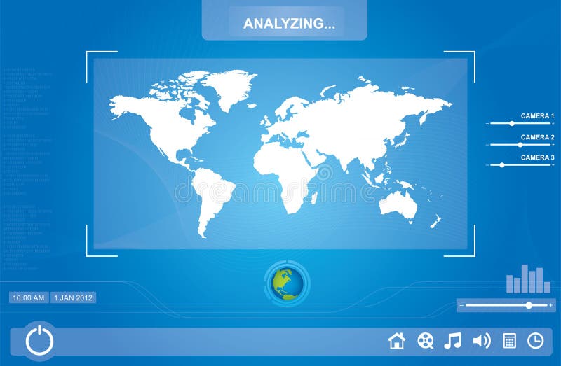 Map on touch screen stock vector. Illustration of hand - 25836723