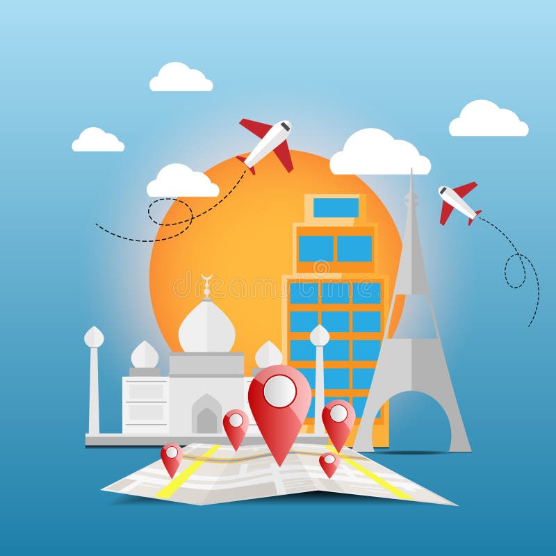 Map tour around the world stock vector. Illustration of tour - 77031054