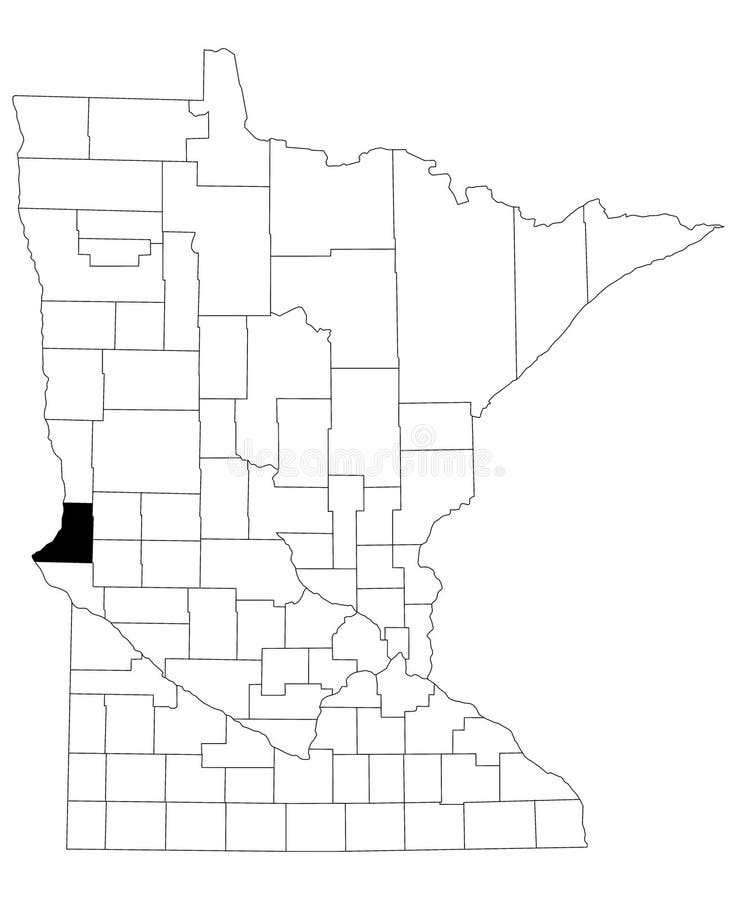 Map of Traverse County in Minnesota State on White Background. Single ...