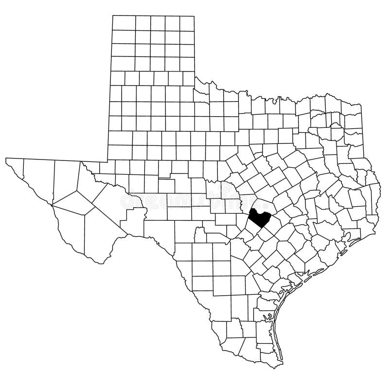 Map of Travis County in Texas State on White Background. Single County ...