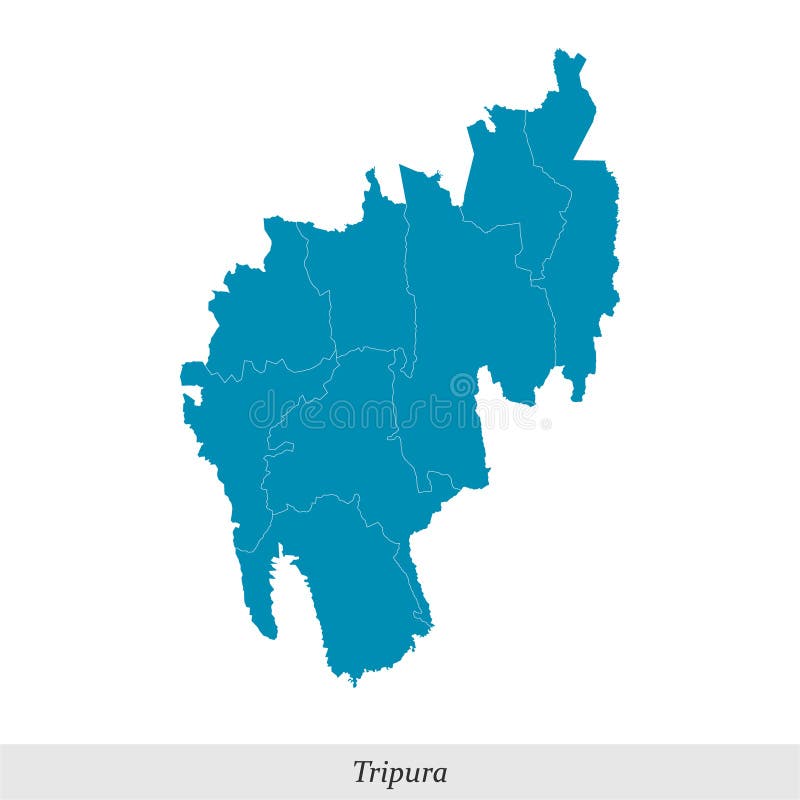 Map of Tripura is a State of India with Districts Stock Vector ...