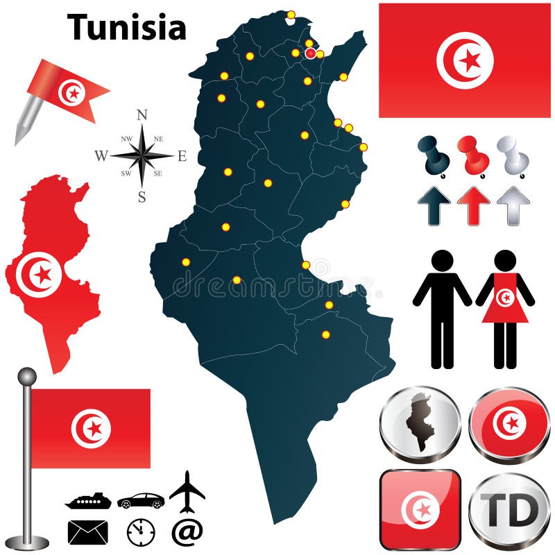 Tunisia Map Stock Vector Illustration Of Tunisia Graphic 9855195