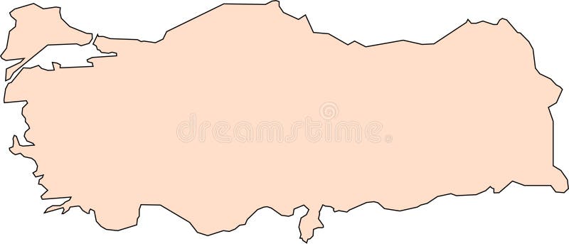 Contour Map of Turkey Country with Shape of Some Rivers. Outline Icon ...