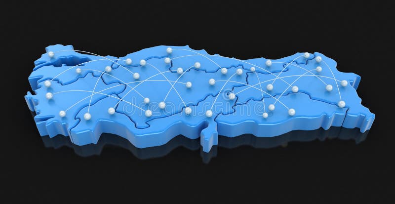 Turkey network map. stock vector. Illustration of border - 87103437