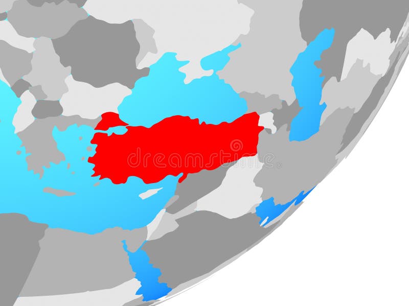 Map of Turkey on globe stock illustration. Illustration of political ...