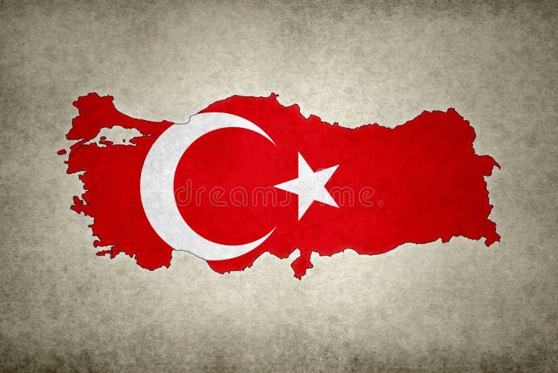 Map of Turkey with Its Flag within Stock Illustration - Illustration of ...