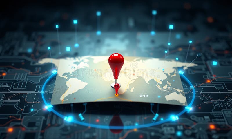 A Map with Two Distinct Pins Marking a Set Location. Integrate AI ...