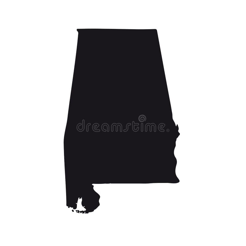 Map of the U.S. State of Alabama on a White Background. Stock ...