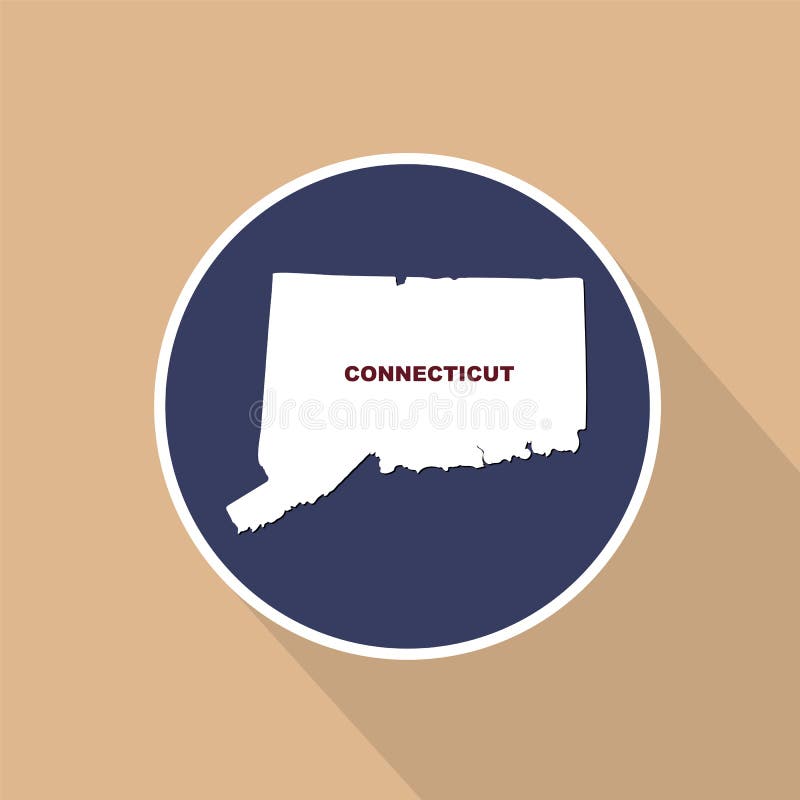 Map of the U.S. State of Connecticut on a Blue Background Stock Vector ...