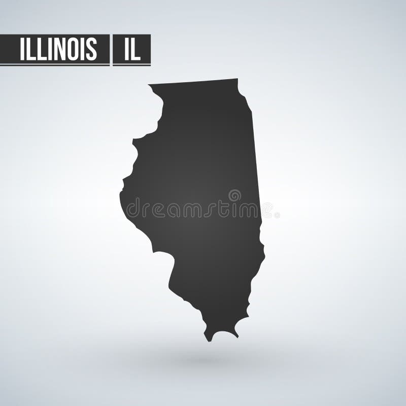 Illinois Vector Map Isolated on White Background. High Detailed ...