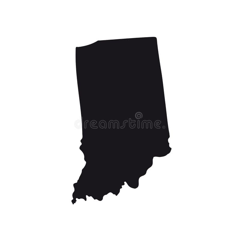 Map of the U.S. State of Indiana. Stock Illustration - Illustration of ...