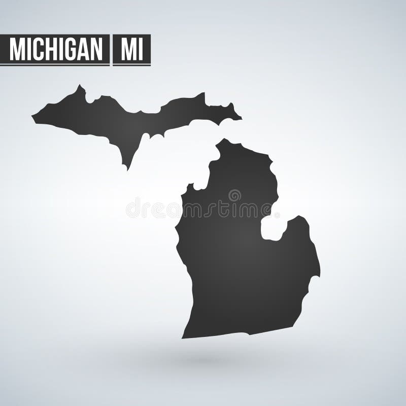 State Michigan Map on Transparent Background. Blank Map of Michigan ...
