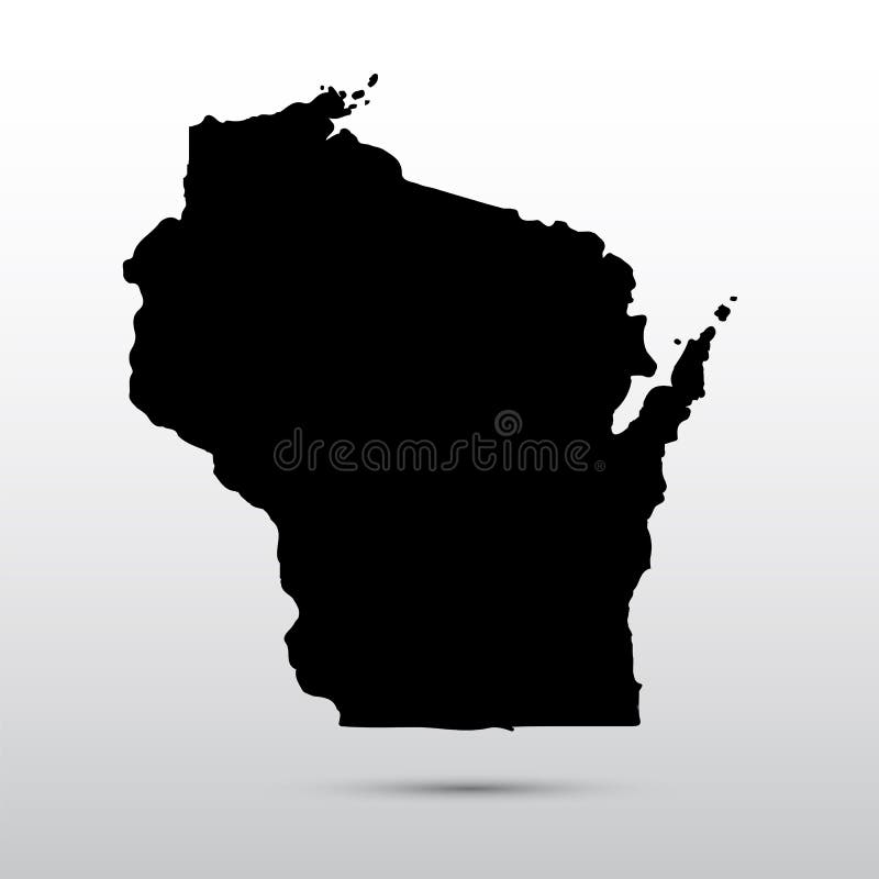 Map of the U.S. State of Wisconsin. Stock Illustration - Illustration ...