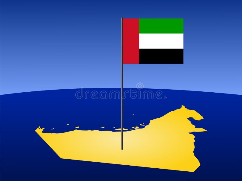 Map of UAE with flag stock vector. Illustration of curve - 3095481