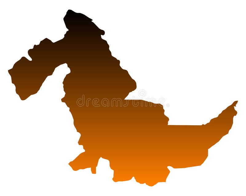 Map of Ucayali stock vector. Illustration of peru, travel - 187214462