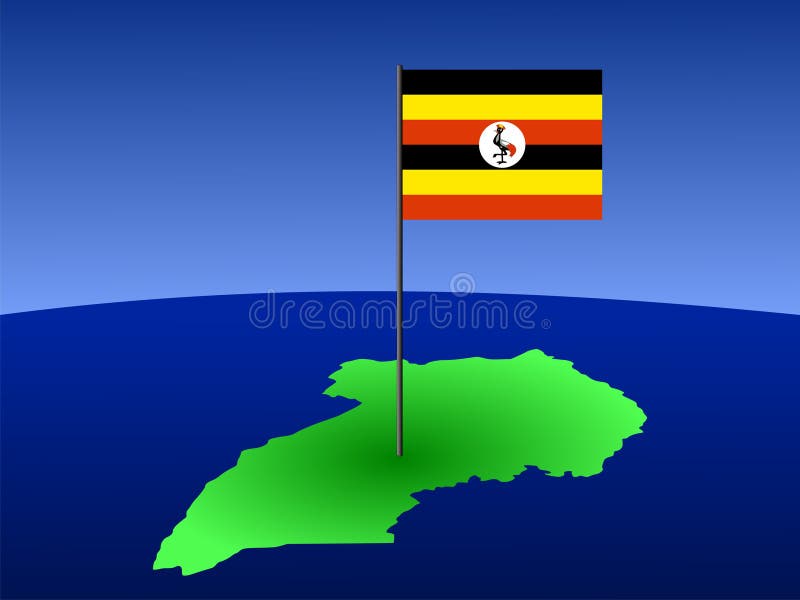 Map of Uganda with flag stock vector. Illustration of diagram - 3083600