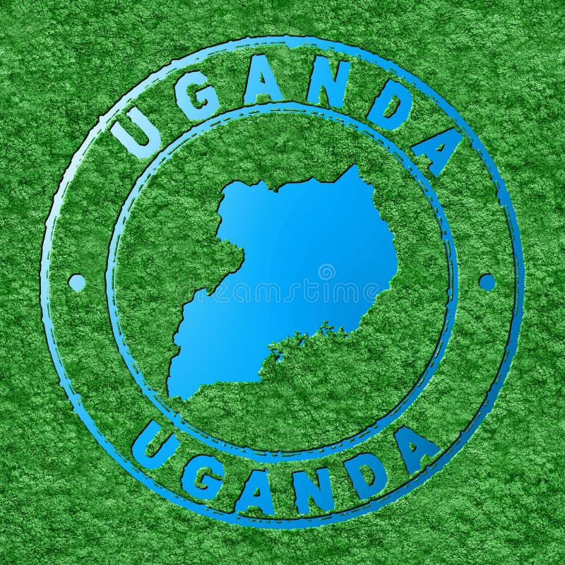 Map of Uganda, Forest with Water Map Stock Illustration - Illustration ...