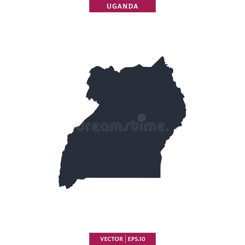 Uganda Map. High Detailed Map Vector in White Background. Stock Vector ...