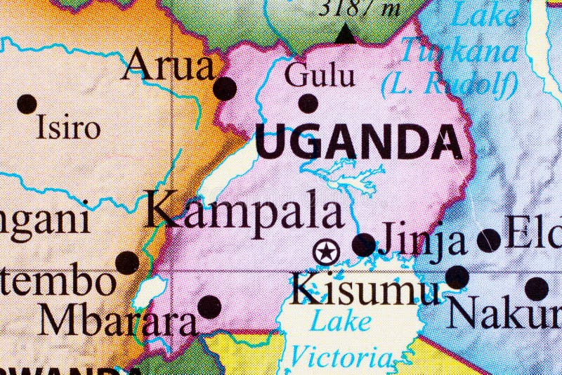 Map of Uganda stock photo. Image of border, territory - 128378920