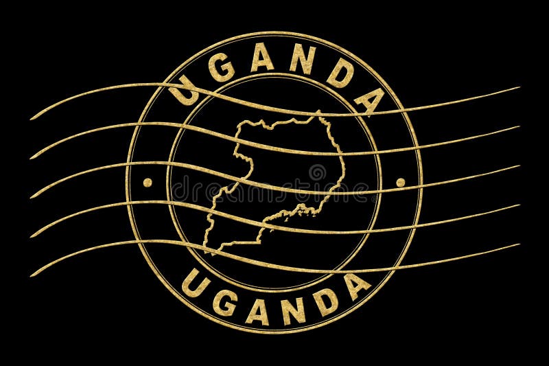 Map of Uganda, Postal Passport Stamp, Travel Stamp Stock Illustration ...