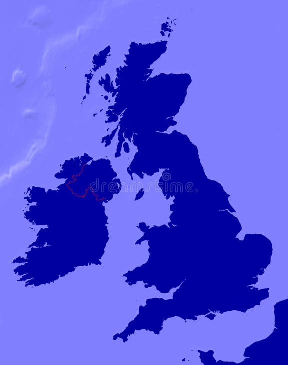 Map of UK and Ireland with National Borders Stock Illustration ...