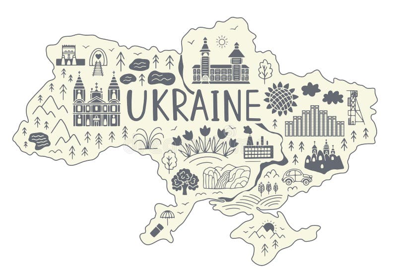 Map of Ukraine stock vector. Illustration of country - 146523359