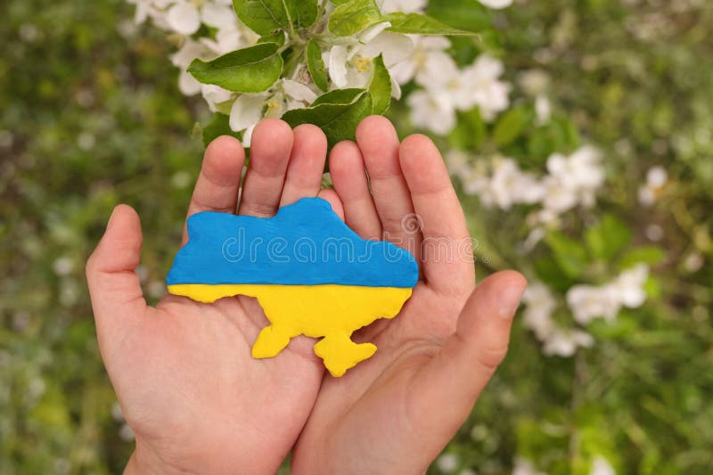 Map of Ukraine from Plasticine in Children& X27;s Hands Stock Photo ...