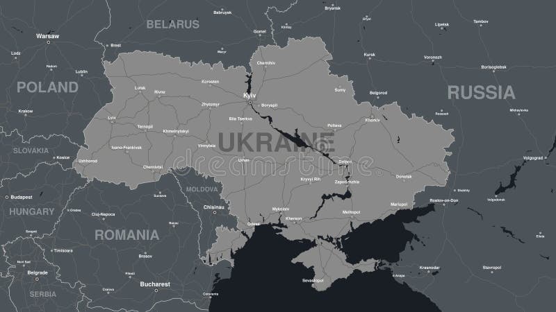 Map of Ukraine, within State Borders, 2D Illustration. Stock ...